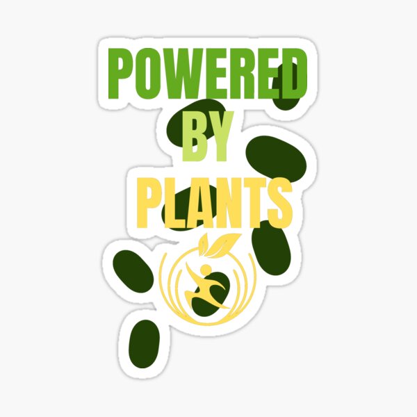 "Vegan quote Powered by plants typography minimal " Sticker for Sale by Graffitex | Redbubble