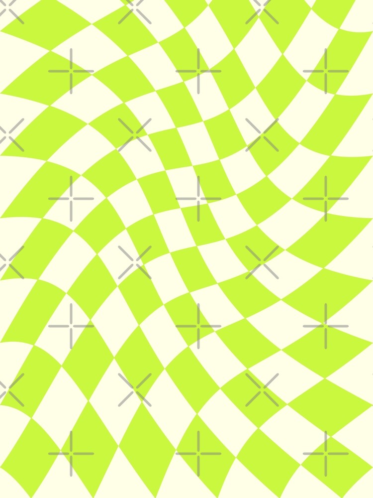 "Twisted Check Diamond Acid Green | Checkerboard Twist Print | Preppy ...