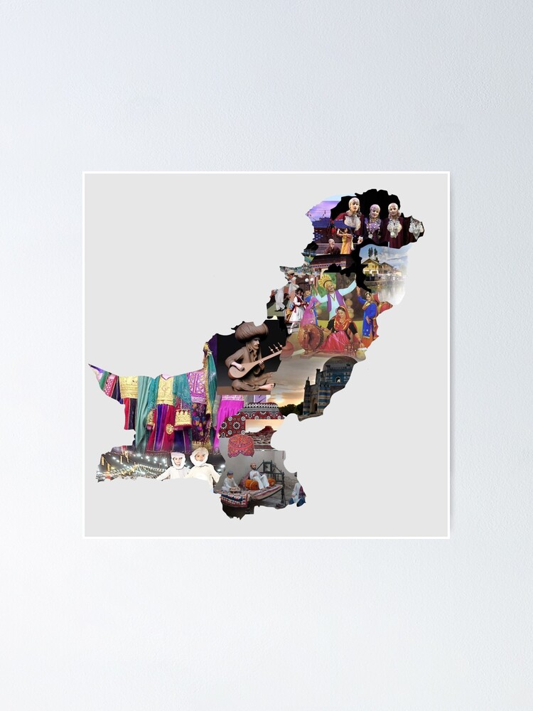 "Pakistan Culture - Unique Style Desi Touch Pakistani Culture Map Art ...