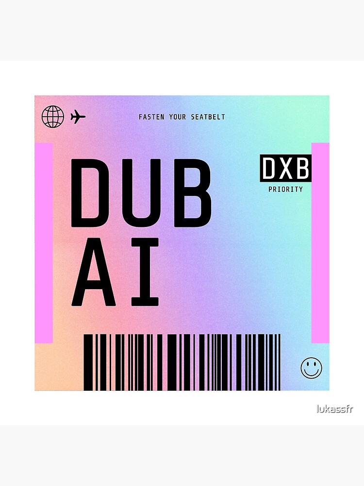 Póster «Tarjeta de embarque de Dubái DXB Rainbow Gradient» de lukassfr ...