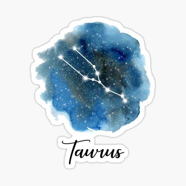 "Taurus Zodiac Sign Constellation Birth Sign Watercolor Art" Sticker ...
