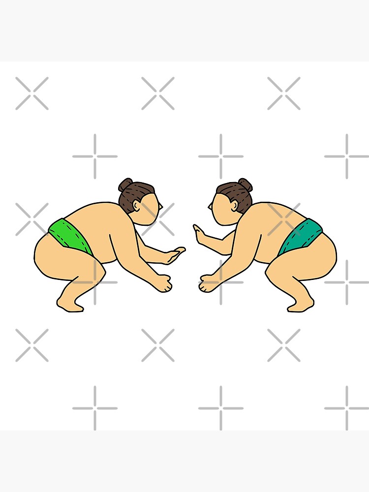 "Rikishi Sumo Wrestler Face Off Mono Line" Poster for Sale by ...
