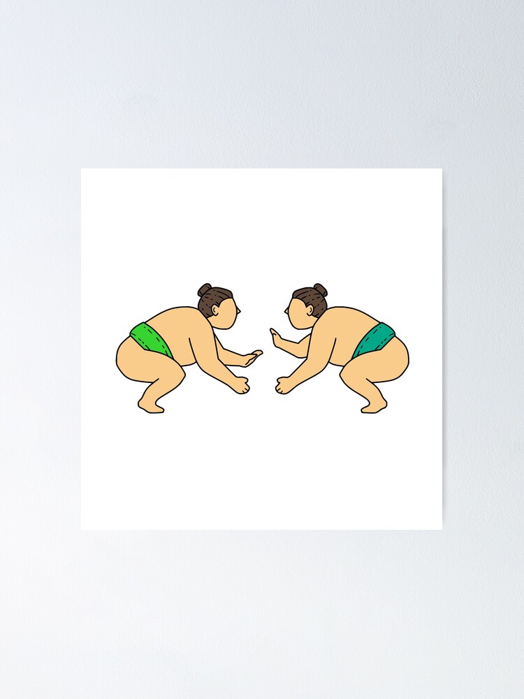 Poster « Rikishi Sumo Wrestler Face Off Ligne Mono », par patrimonio ...