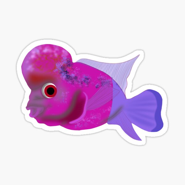 "Flowerhorn Cichlid" Sticker for Sale by 1Lilith-Green1 | Redbubble