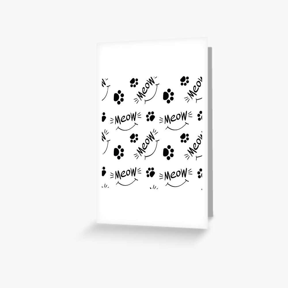 Tarjetas de felicitación «patrón sin costuras con miau-letras-bigotes ...