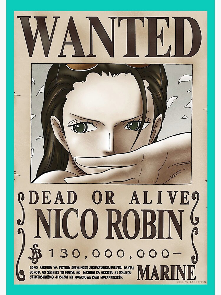 Robin Wanted Poster One Piece Wanted Poster Portrait – The Anime