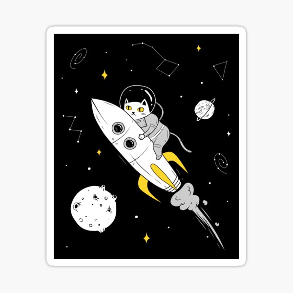 "Cat in space" Sticker for Sale by Msmeskenas | Redbubble