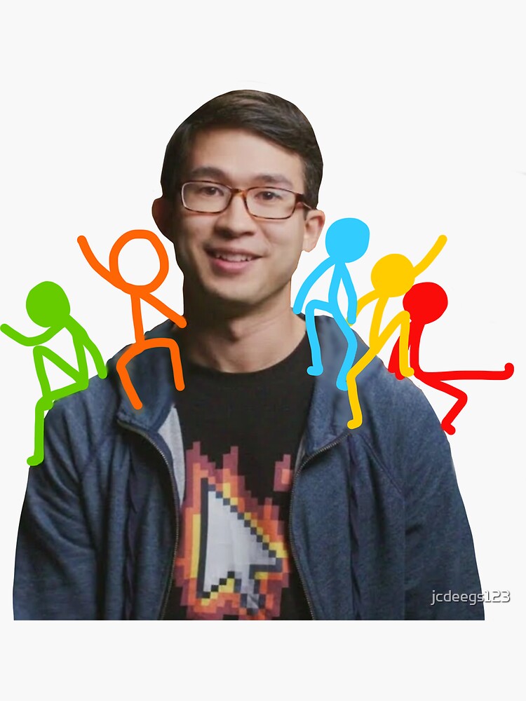 "Alan Becker with his Stick Figures" Sticker for Sale by jcdeegs123 ...