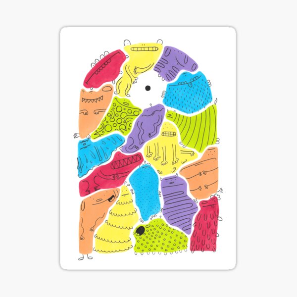 "Bloop monster" Sticker for Sale by meldaarts | Redbubble