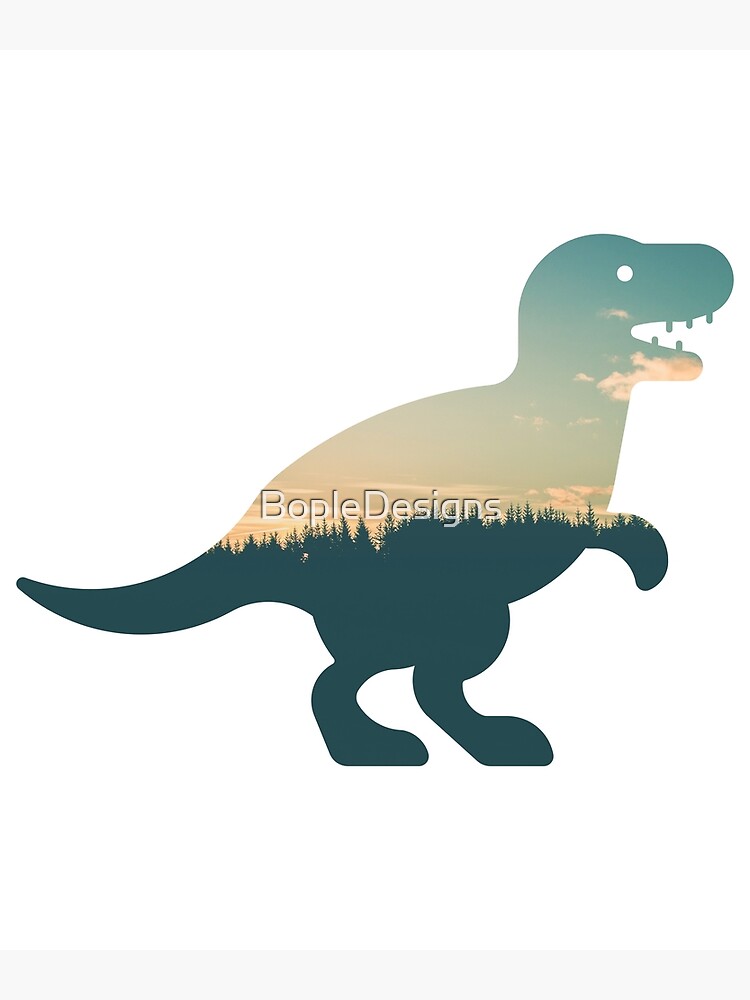 "Colorful Forest Trees Under Calm Sky Dinosaur | Cute Dinosaur" Poster ...