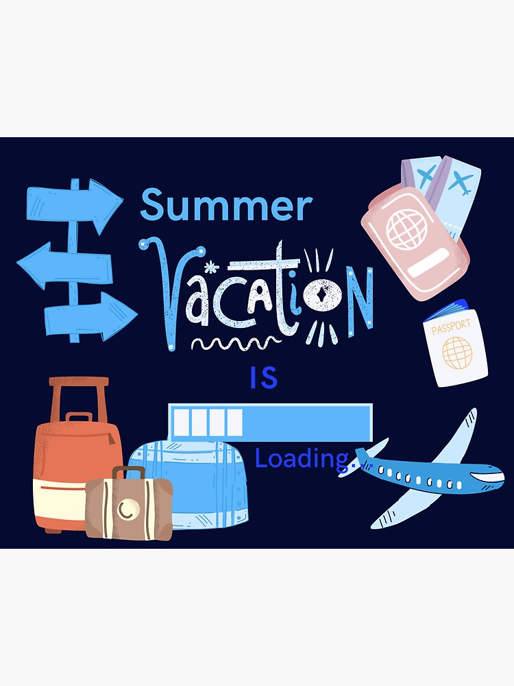 " summer vacation is loading" Sticker for Sale by haha-hana | Redbubble