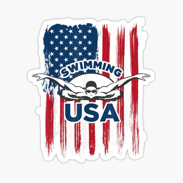 "Swimming USA Support the Team Shirt USA Flag Pool" Sticker for Sale by ...