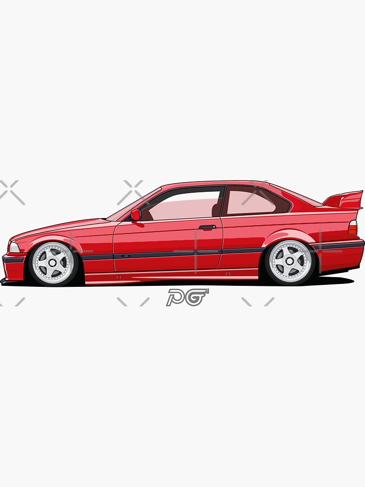"E36 Coupe" Sticker for Sale by PetrolGraphics | Redbubble