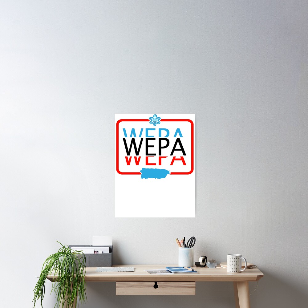 "Wepa Puerto Rico Map Sol Taino Boricua" Poster for Sale by inkedtee ...