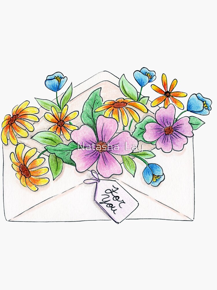 "Sending You Flowers" Sticker for Sale by natashalay1 | Redbubble