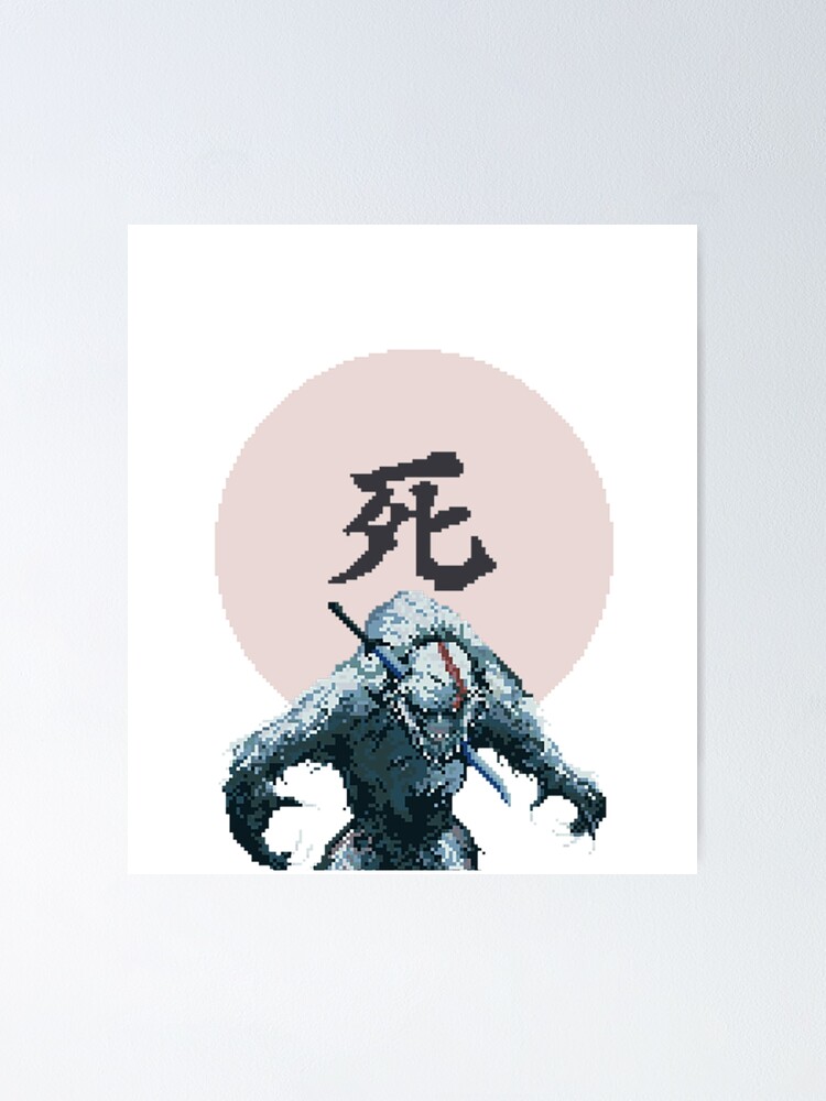 Póster «Sekiro Guardián Mono Pixel Art» de FinshiKal | Redbubble