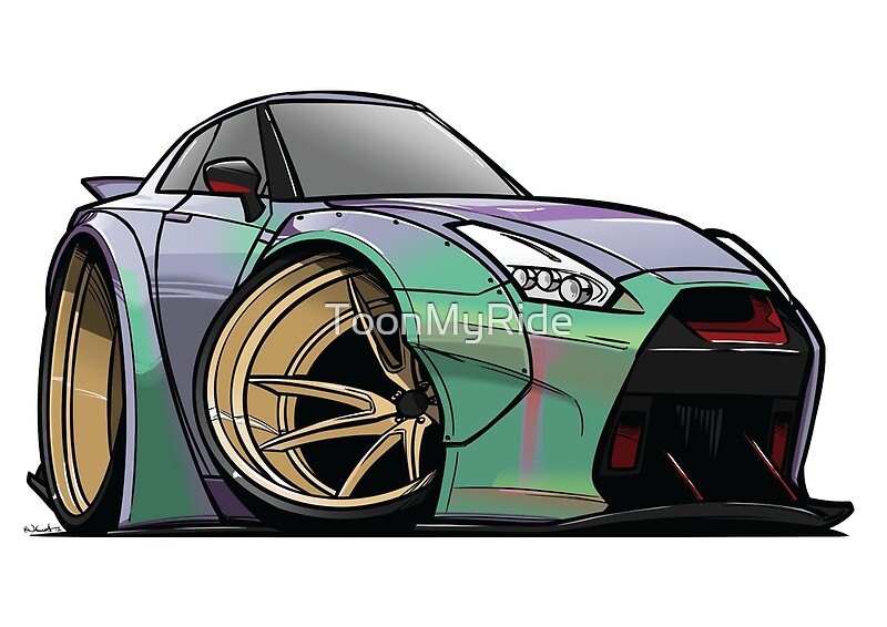 "Nissan R35 GTR CarToon" by ToonMyRide | Redbubble
