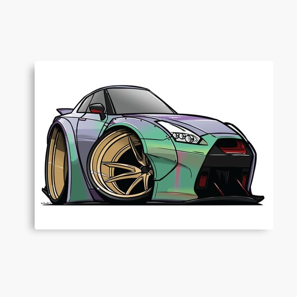 "Nissan R35 GTR CarToon" Canvas Print by ToonMyRide | Redbubble