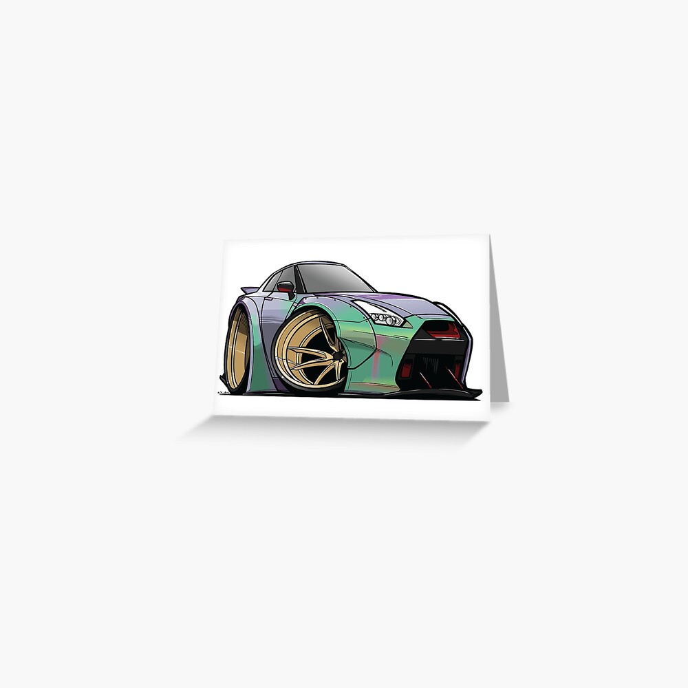 "Nissan R35 GTR CarToon" Greeting Card by ToonMyRide | Redbubble