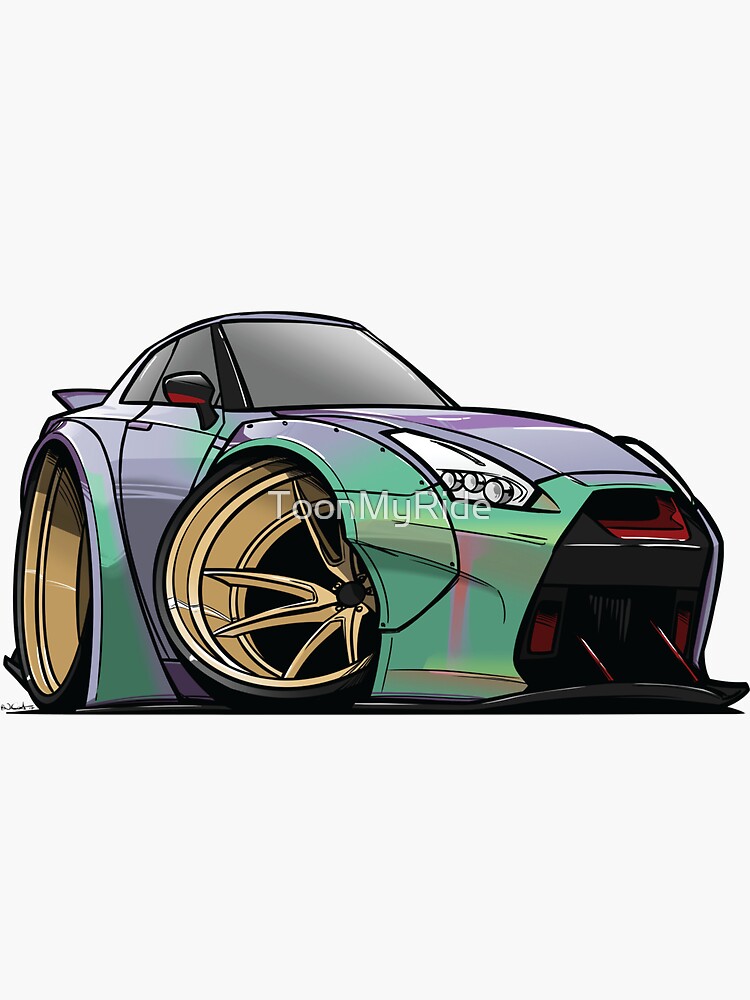 "Nissan R35 GTR CarToon" Sticker for Sale by ToonMyRide | Redbubble