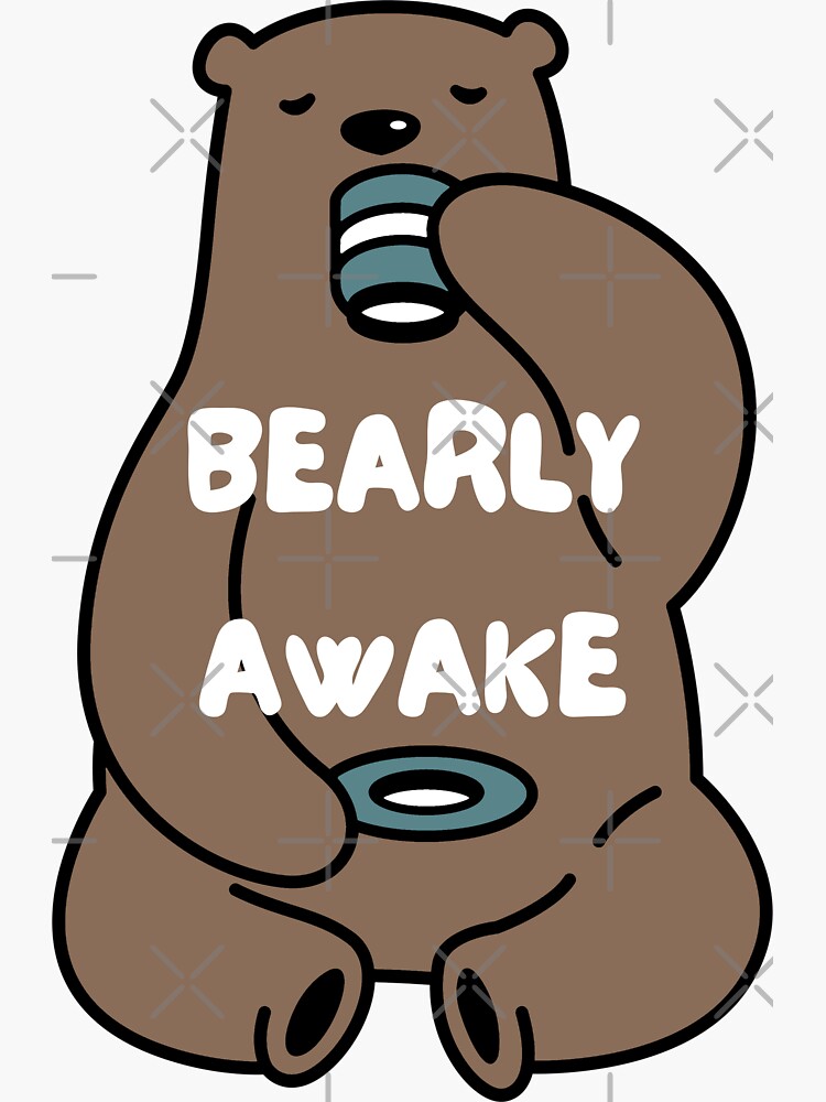 "Bearly Awake" Sticker for Sale by palovaclav | Redbubble
