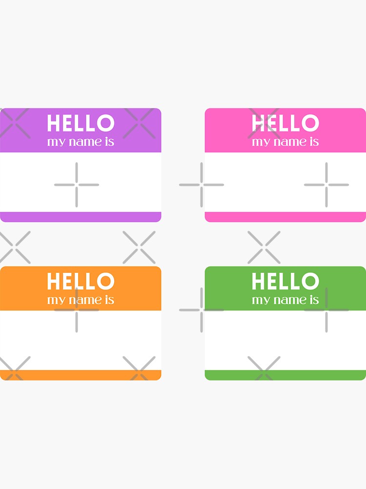 "graffiti Hello my name is multi colors label set" Sticker for Sale by ...