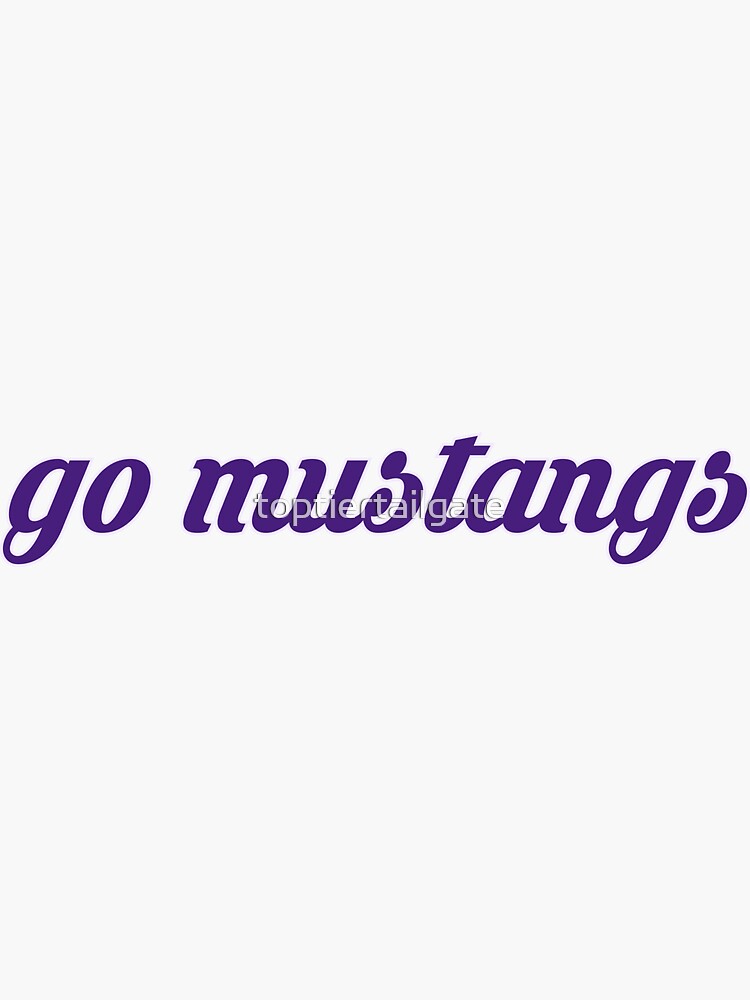 "Purple Go Mustangs!" Sticker for Sale by toptiertailgate | Redbubble