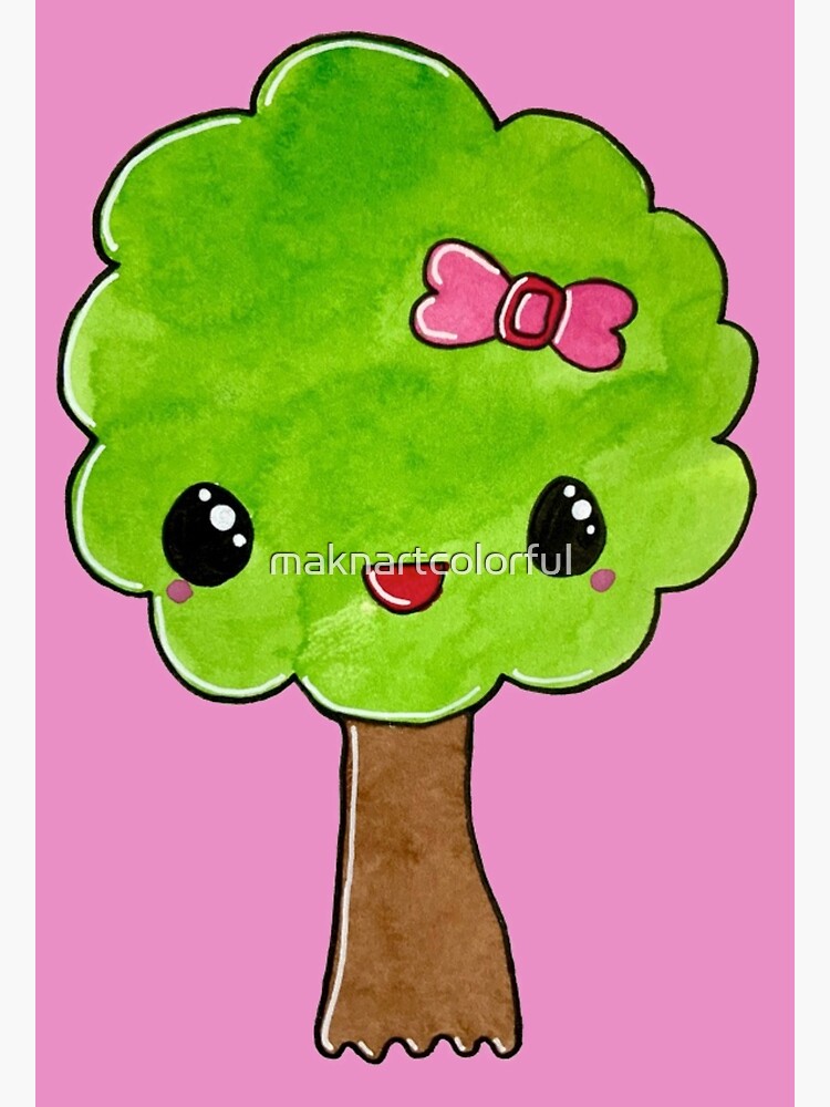 "cute tree kawaii artwork" Poster for Sale by maknartcolorful | Redbubble