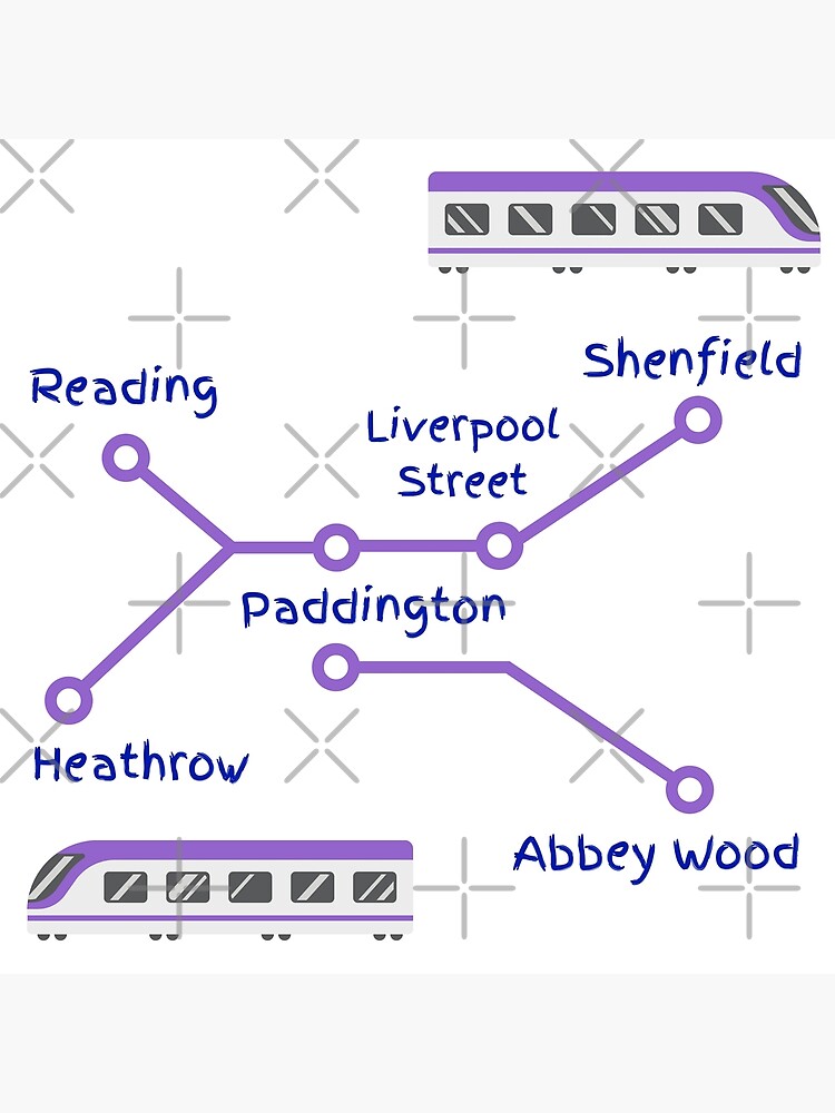 "Elizabeth Line Purple Train Map" Poster for Sale by LoloTrends | Redbubble