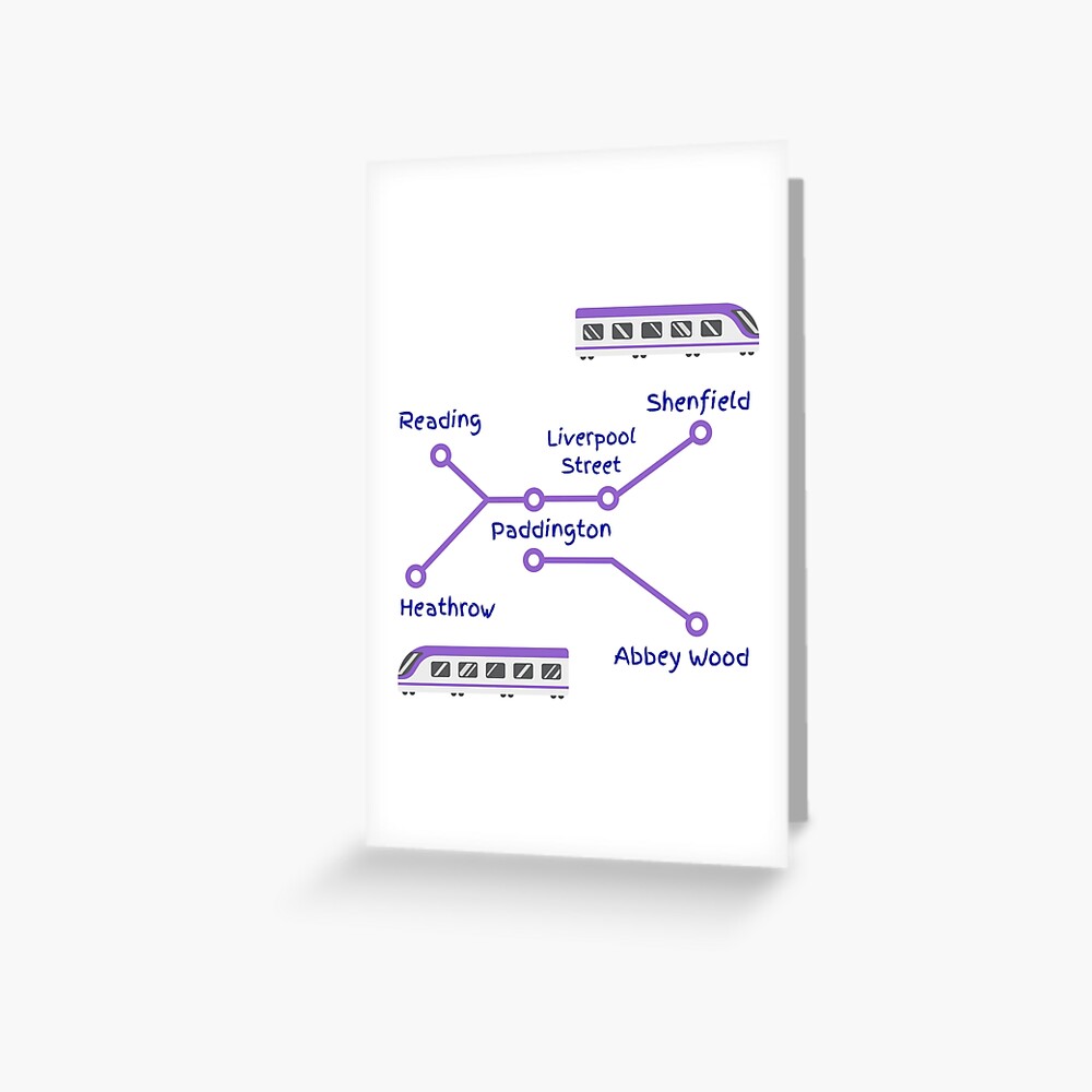 "Elizabeth Line Purple Train Map" Greeting Card by LoloTrends | Redbubble