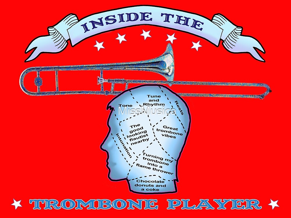 "Inside the Trombone Player" by MissMusica | Redbubble
