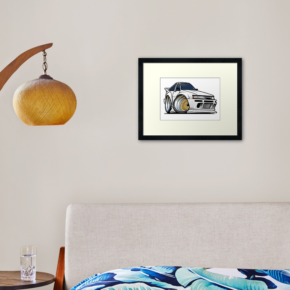 "Toyota AE86 CarToon" Framed Art Print for Sale by ToonMyRide | Redbubble