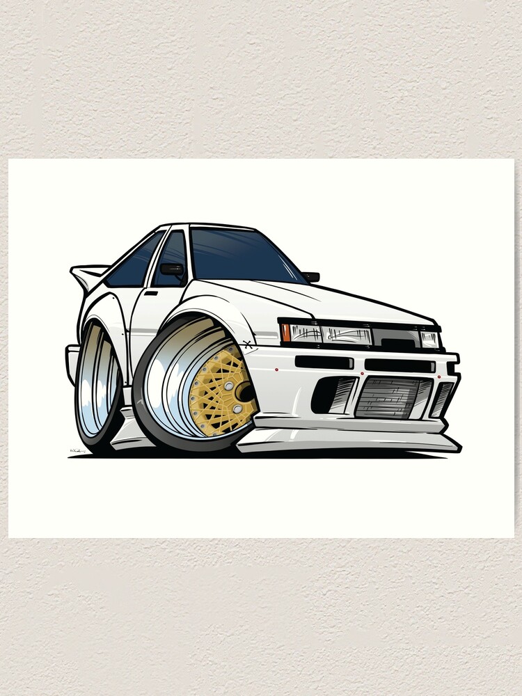 "Toyota AE86 CarToon" Art Print for Sale by ToonMyRide | Redbubble