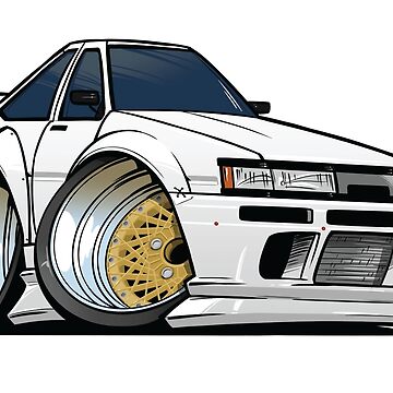 "Toyota AE86 CarToon" Sticker for Sale by ToonMyRide | Redbubble