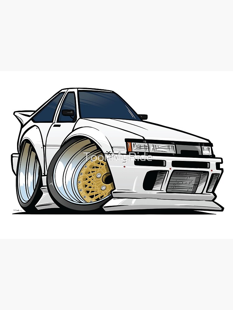 "Toyota AE86 CarToon" Art Board Print for Sale by ToonMyRide | Redbubble