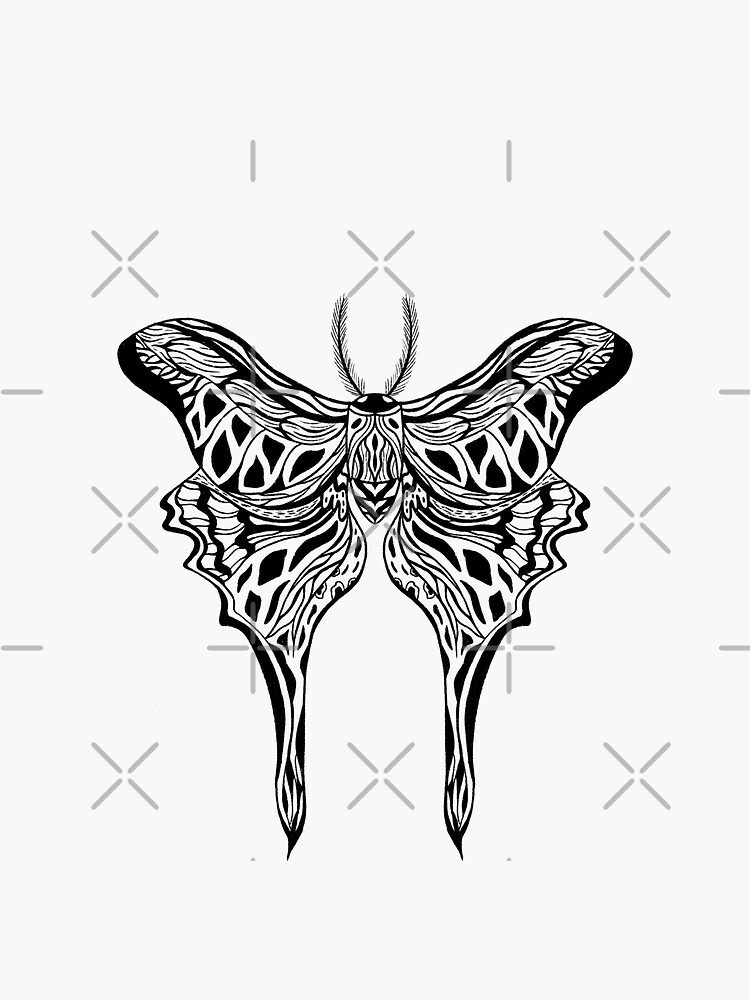 "Detailed pattern moth | minimalism | aesthetic" Sticker for Sale by ...