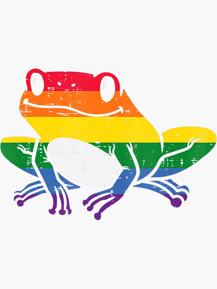 "Frog Animal LGBTQ Rainbow Flag Gay Pride Ally Men Women " Sticker for ...
