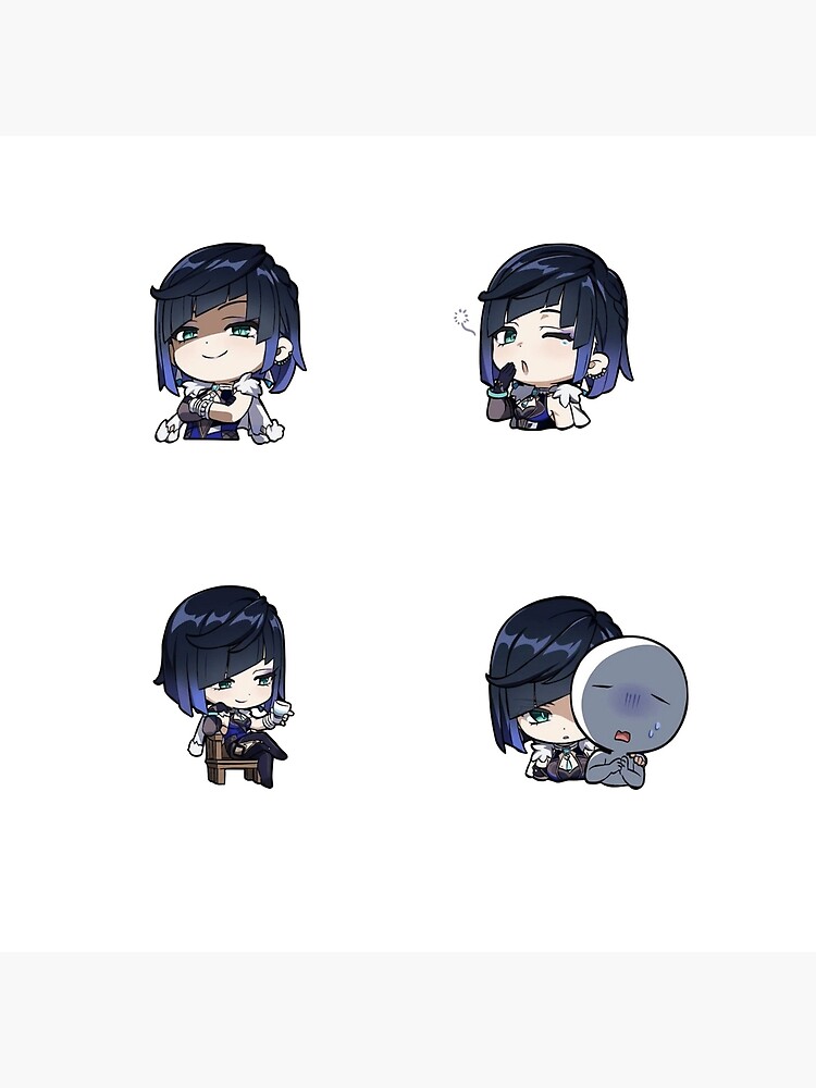 "Yelan Chibi Genshin Impact 4 Aufkleber" Poster von EulaSama | Redbubble