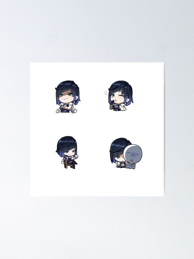 "Yelan Chibi Genshin Impact 4 Aufkleber" Poster von EulaSama | Redbubble