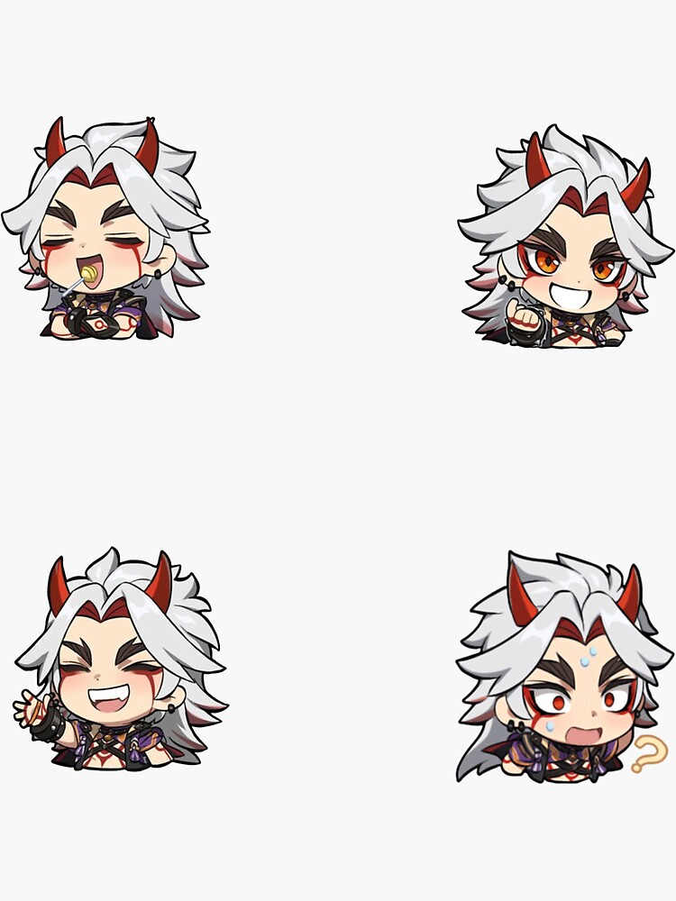 "Arataki Itto Chibi Genshin Impact 4 Stickers" Sticker for Sale by ...