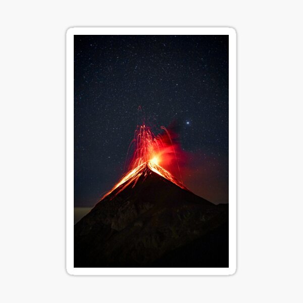 "Volcanic Eruption" Sticker for Sale by PezArtCo | Redbubble