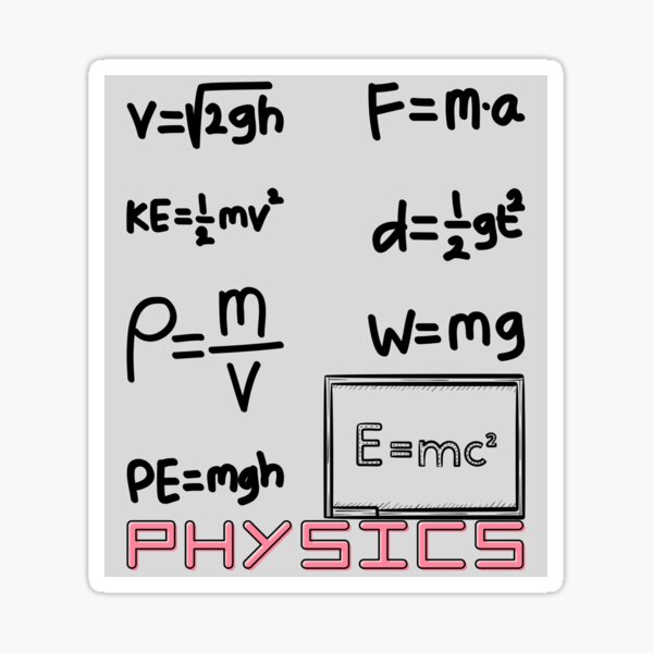 "Physics Formulas Design" Sticker by D-Style14 | Redbubble