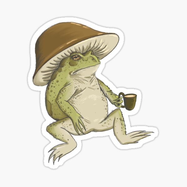 "Cottage core Mushroom Frog" Sticker for Sale by CarlsonsCraft | Redbubble