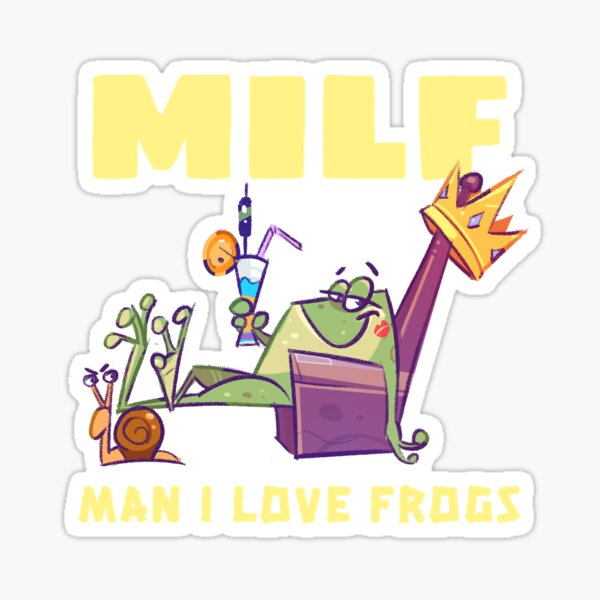 Pegatina Hombre Que Me Gustan Las Ranas Milf Juego De Palabras Divertido De Mitersilocs