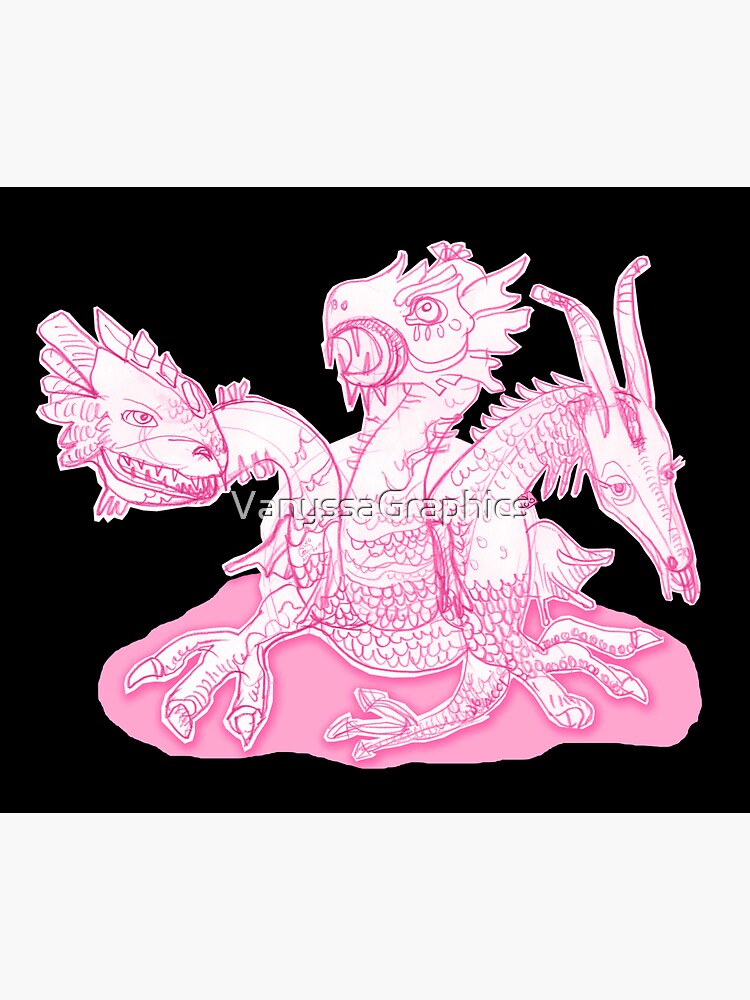 "Three Headed Lady Dragon (drawing by AliceCCI)" Sticker by ...