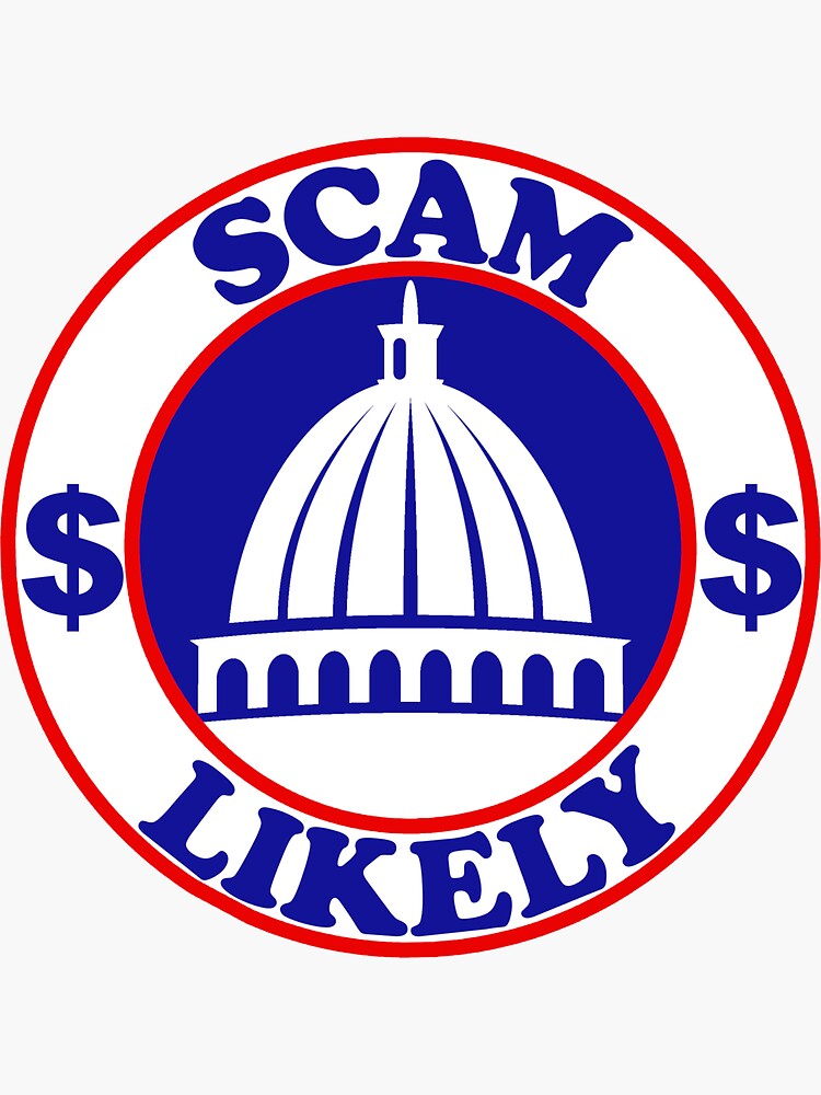 "Scam Likely" Sticker for Sale by mrtraz | Redbubble