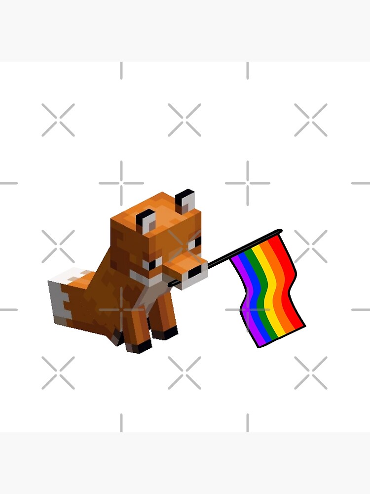 "Minecraft Fox Holding Pride Flag" Poster for Sale by ArtDesignsUK ...