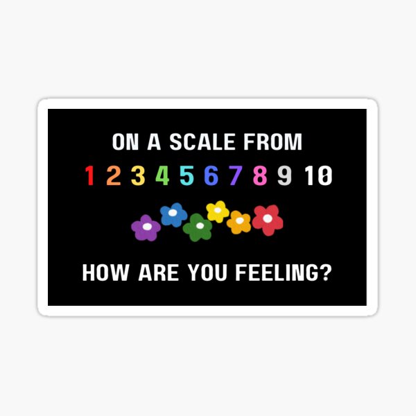 "Feelings Scale Sticker" Sticker for Sale by izdezigns15 | Redbubble