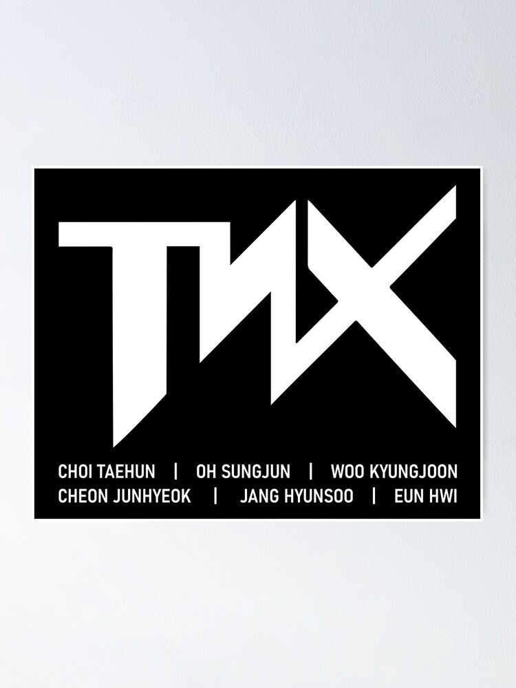 "TNX Logo & Members in White (For dark-colored items)" Poster for Sale ...