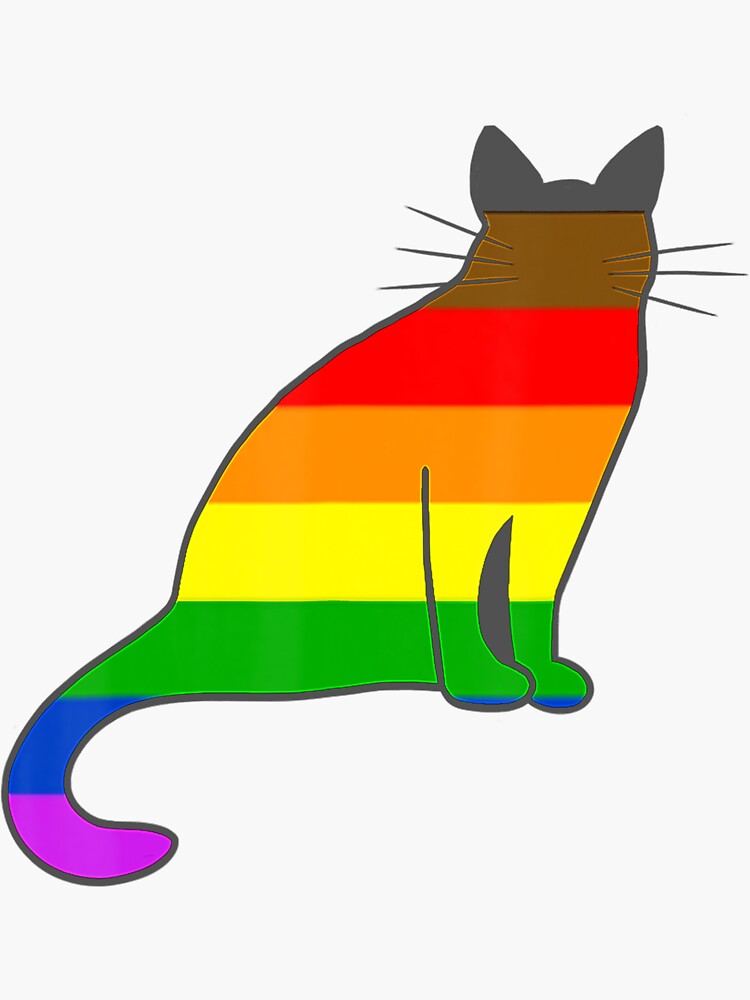 "Inclusive Progressive Pride Flag Cat, LGBTQ " Sticker for Sale by ...